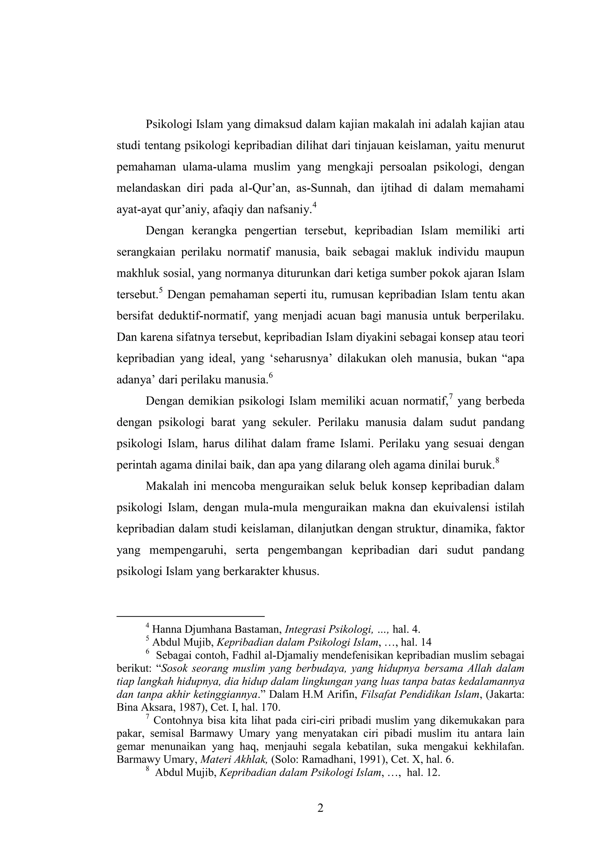 Kepribadian dalam psikologi islami | PDF