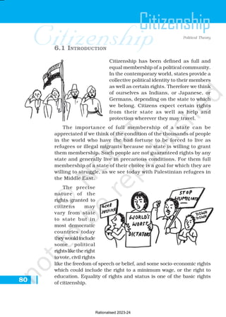 Citizenship ppt for 11th students please chk | PDF