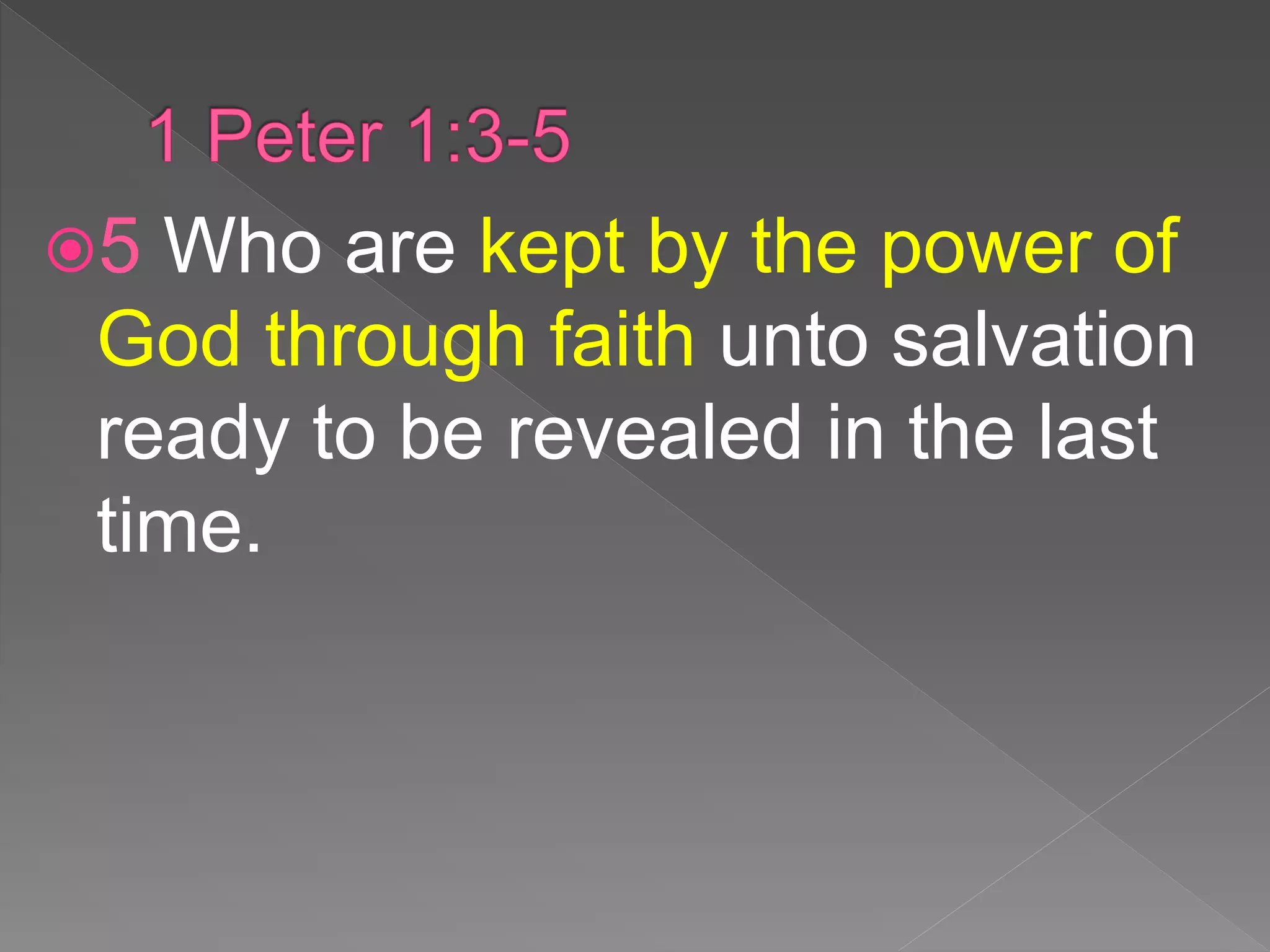 Kept by the power of god | PPT