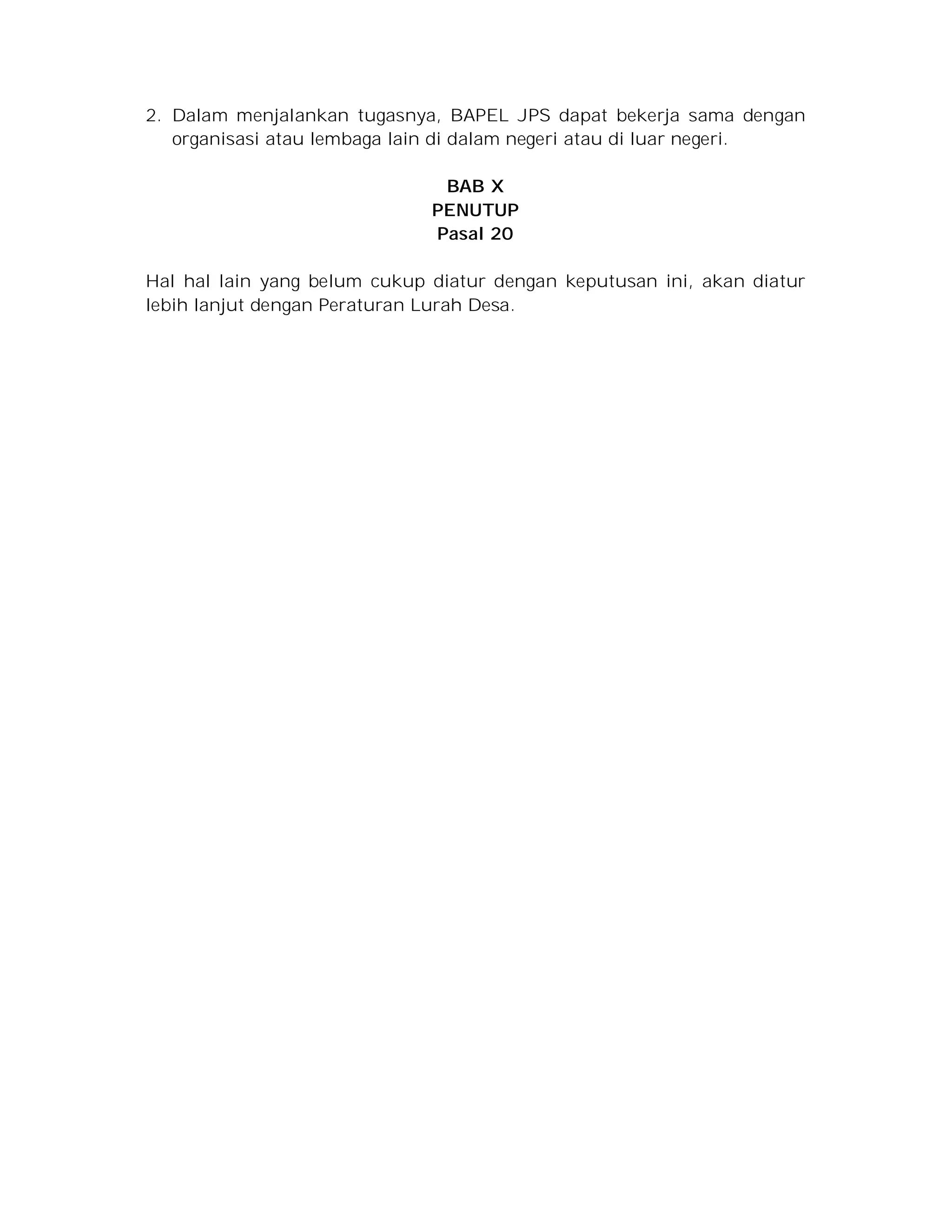 Keputusan lurah pembentukan bapel jps | PDF