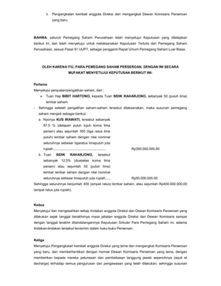 Keputusan sirkuler para_pemegang_saham_pengalihan saham | PDF