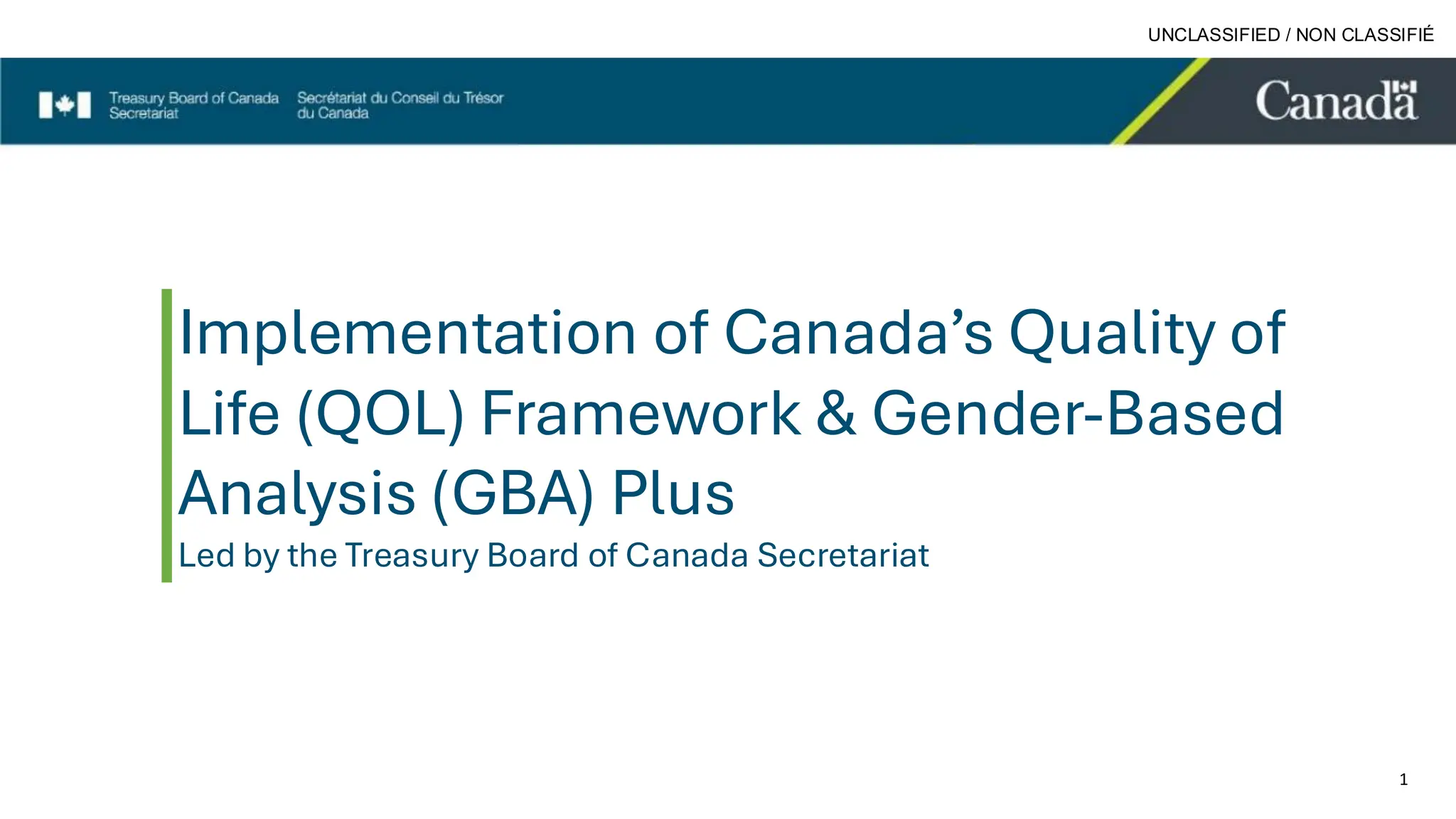 Knowledge Exchange Platform (KEP) Workshop 2 - Canada QOL & GBA ...