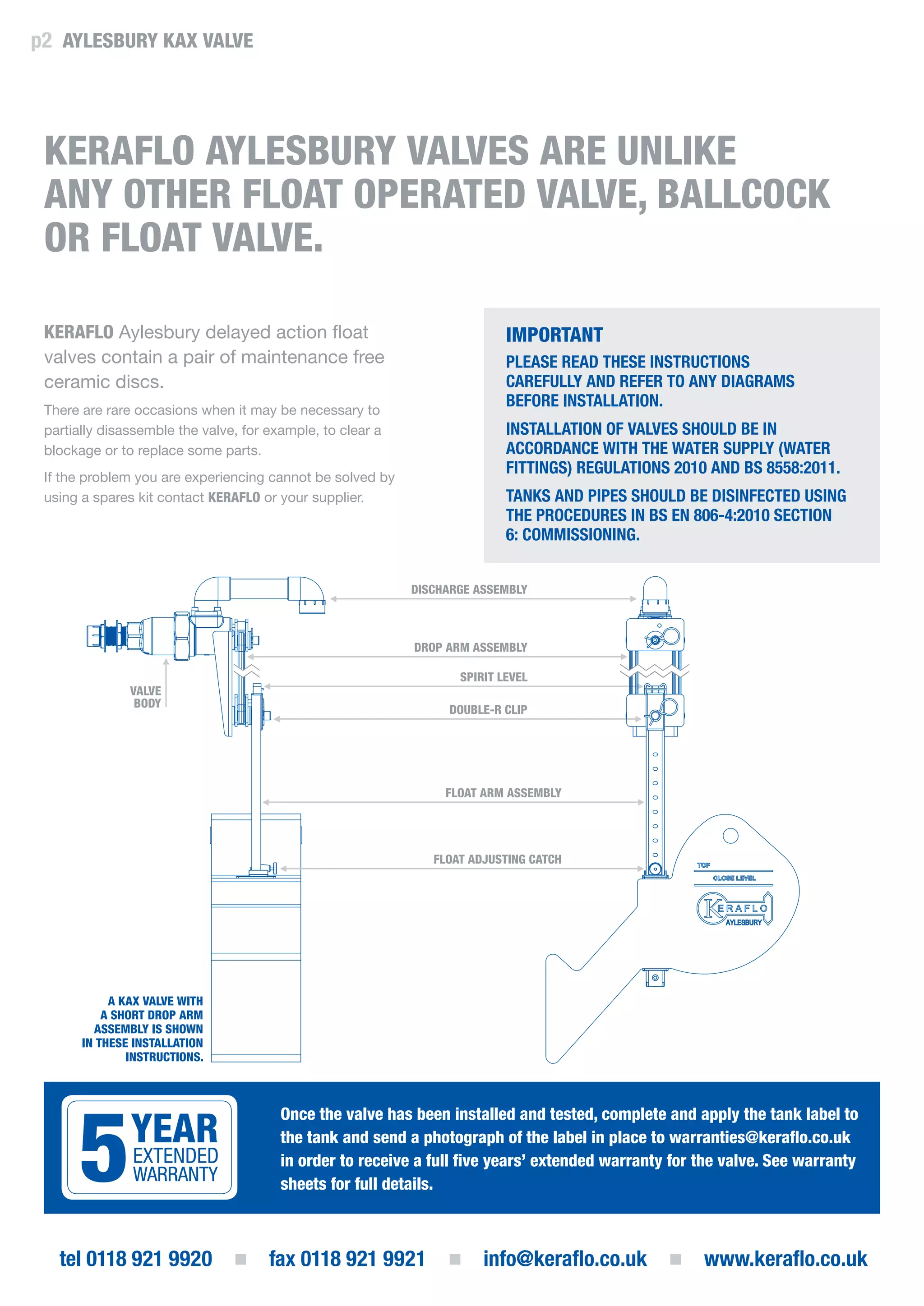 Keraflo KAX Type Float Valve Installation Guide | PDF