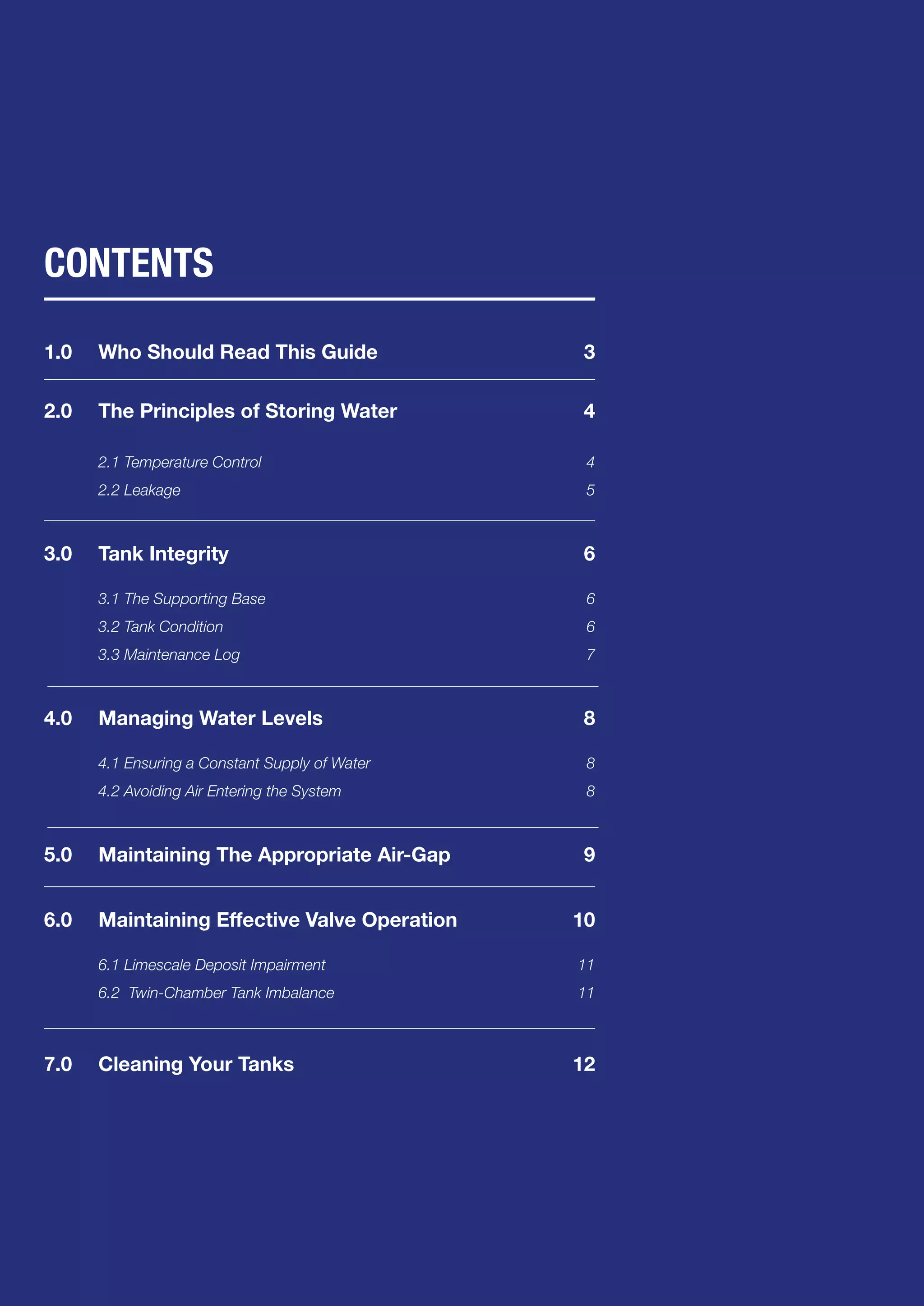 Keraflo Think Tank Best Practice - Water Tank Management | PDF