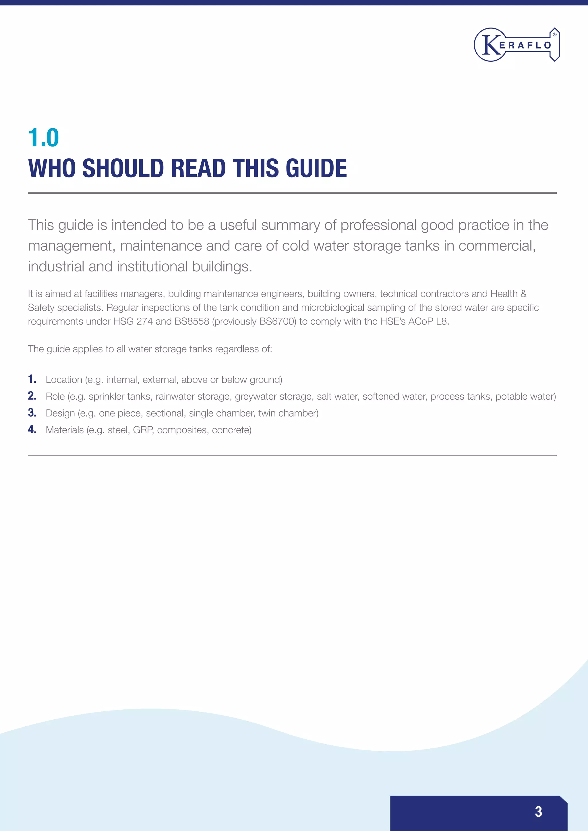 Keraflo Think Tank Best Practice - Water Tank Management | PDF