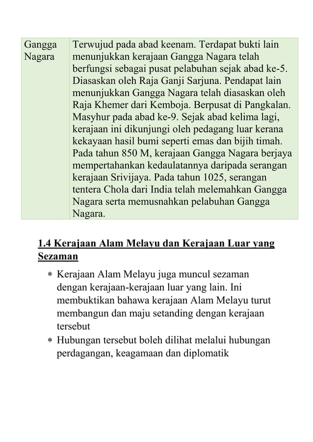 Kerajaan Alam Melayu Bab 1 Sejarah Ting 2 | PDF