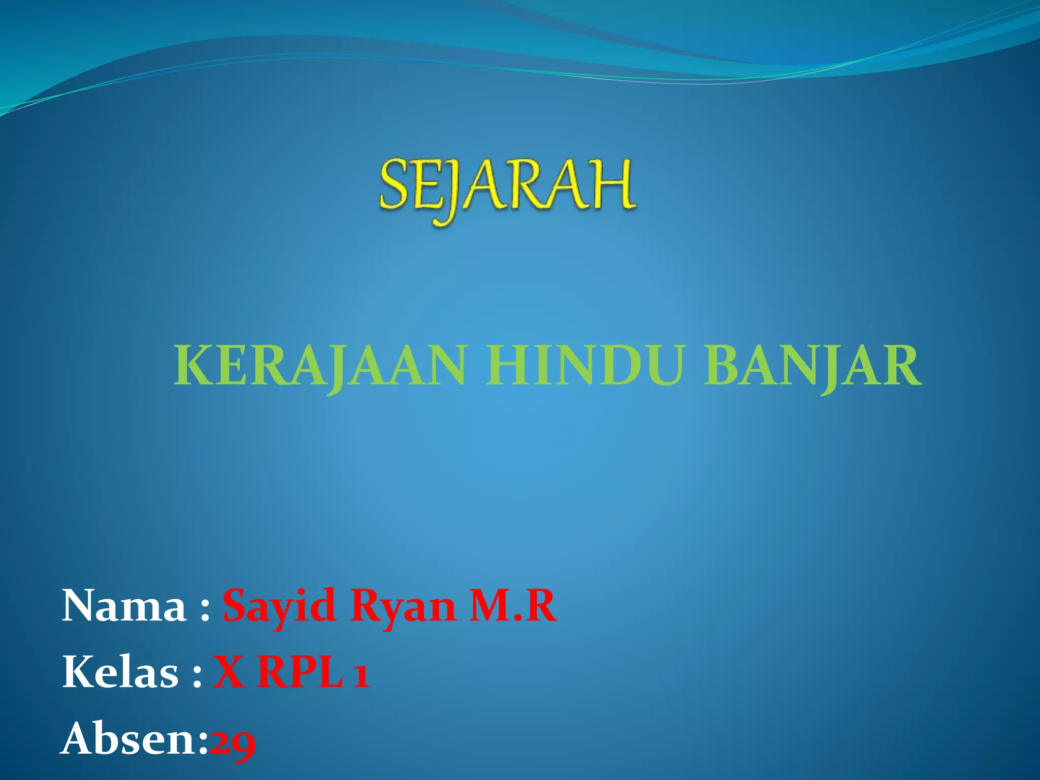 Kerajaan hindu banjar | PPT