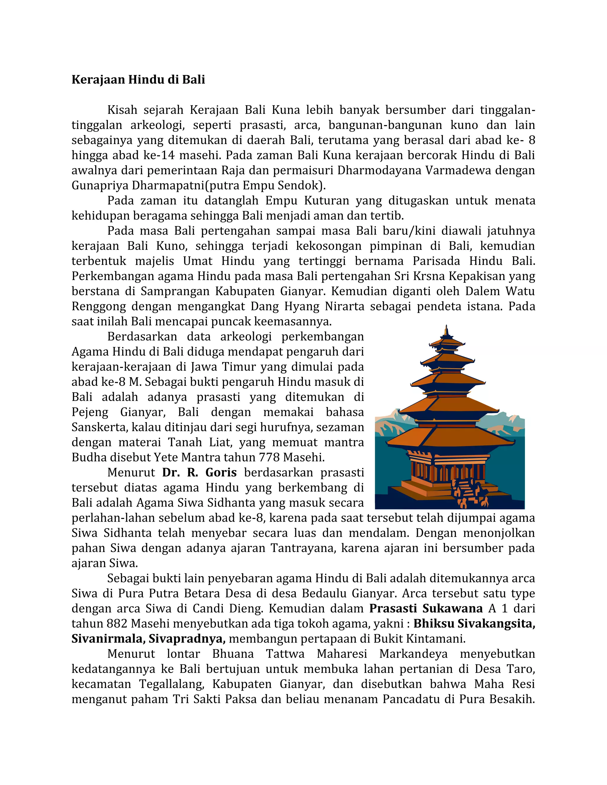 Kerajaan hindu di bali | DOCX