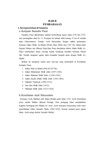 Kerajaan islam di indonesia | DOCX