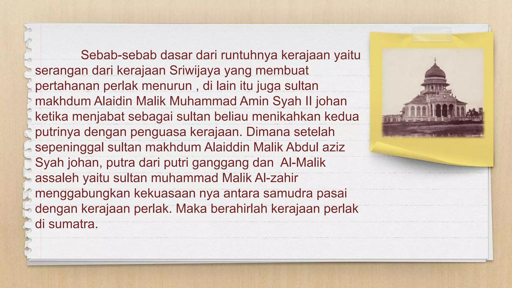 Kerajaan islam di pulau sumatra | PPTX