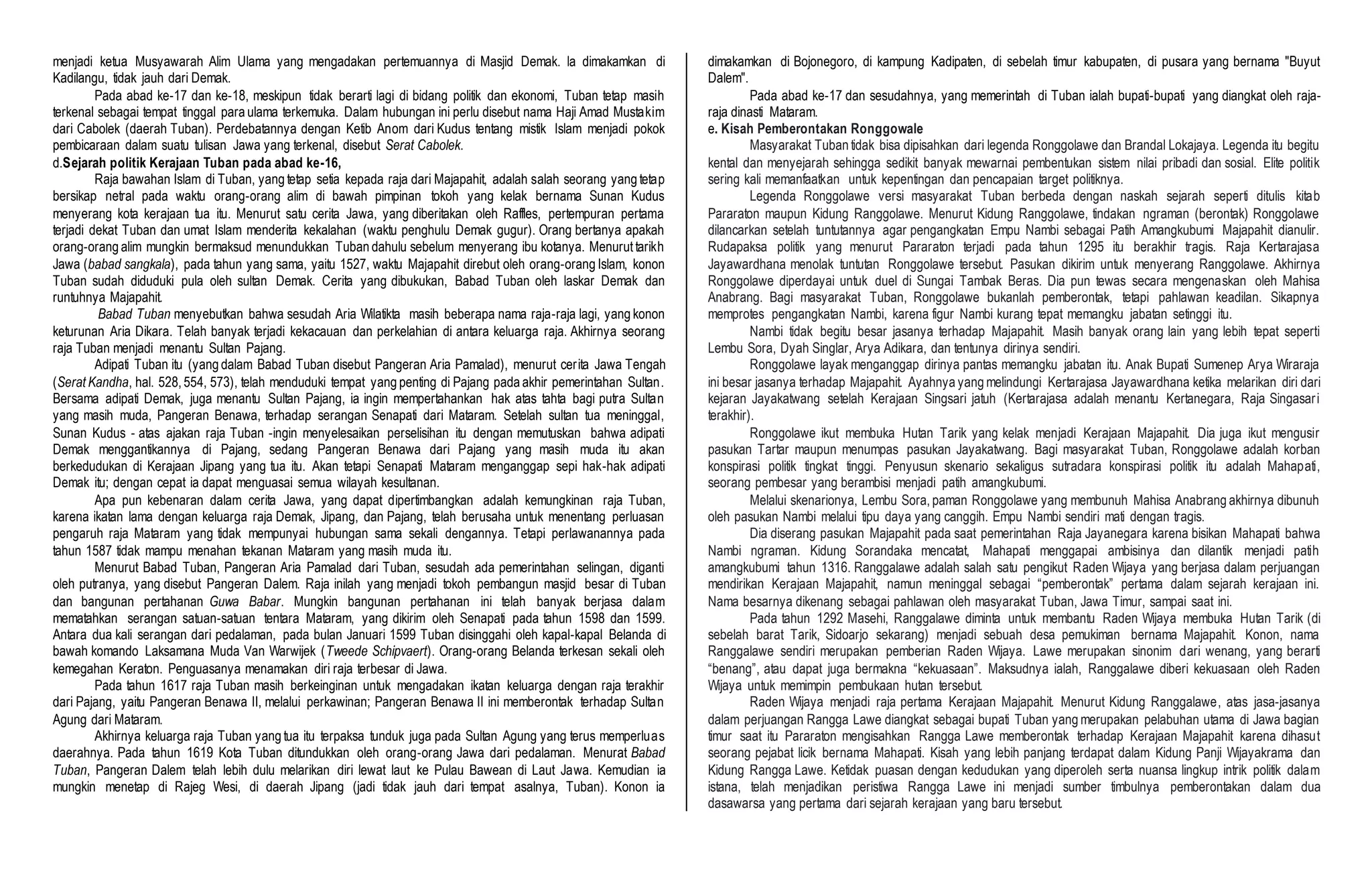 Kerajaan Islam Jawa Lengkap | DOCX