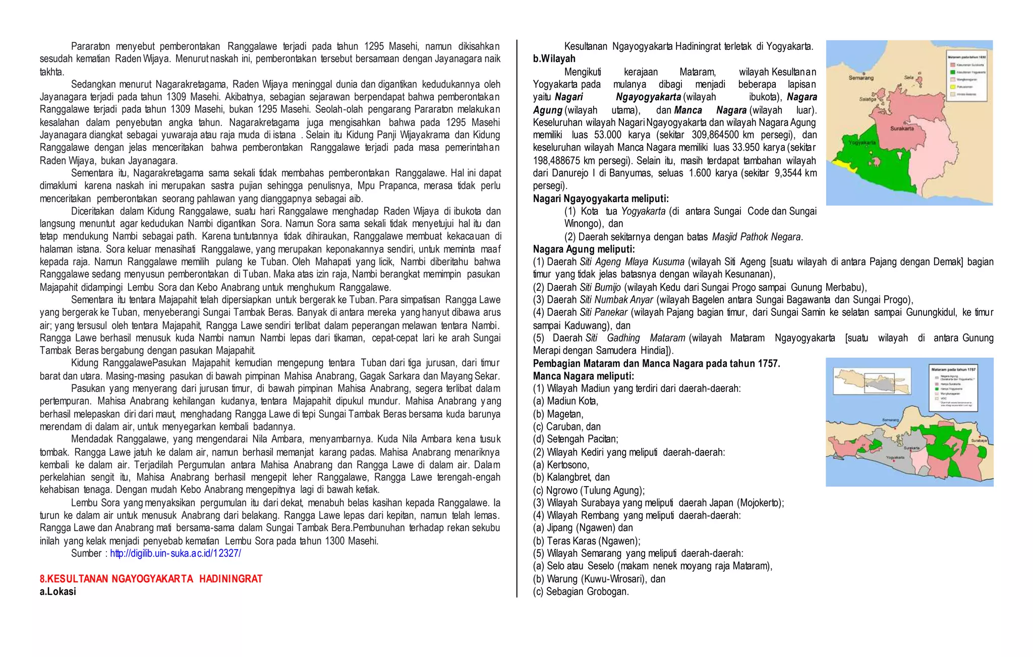 Kerajaan Islam Jawa Lengkap | DOCX