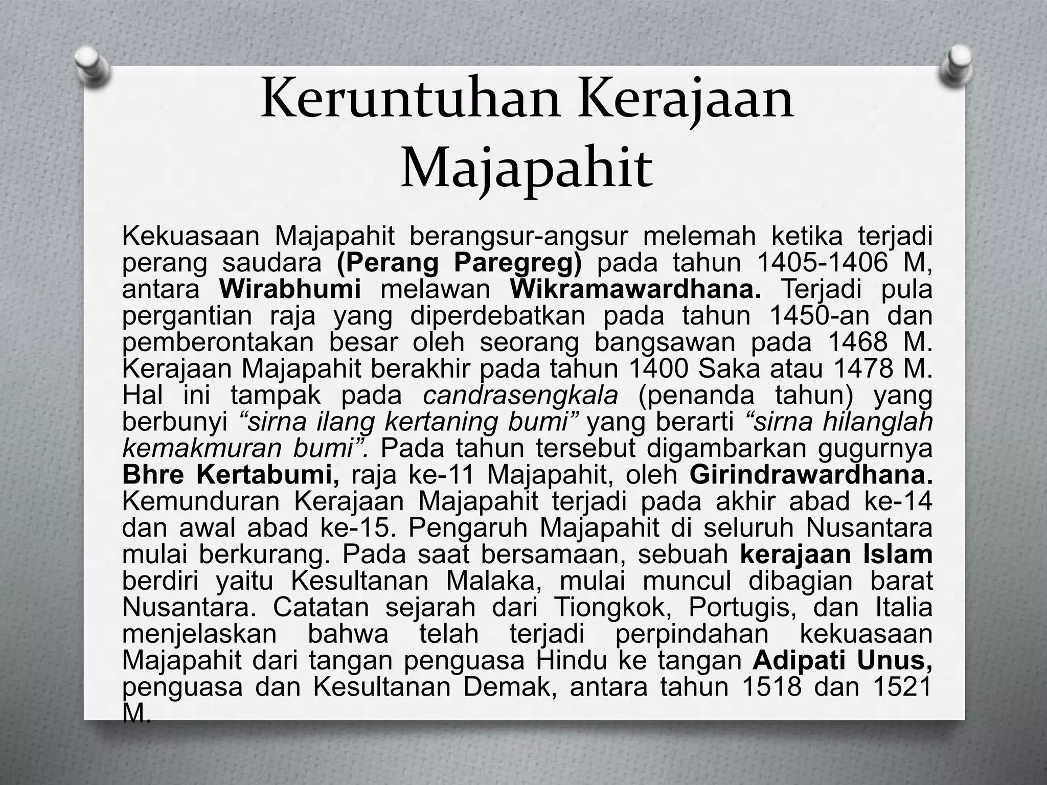 Sejarah Wajib - Kerajaan Majapahit (Kelas X) | PPTX