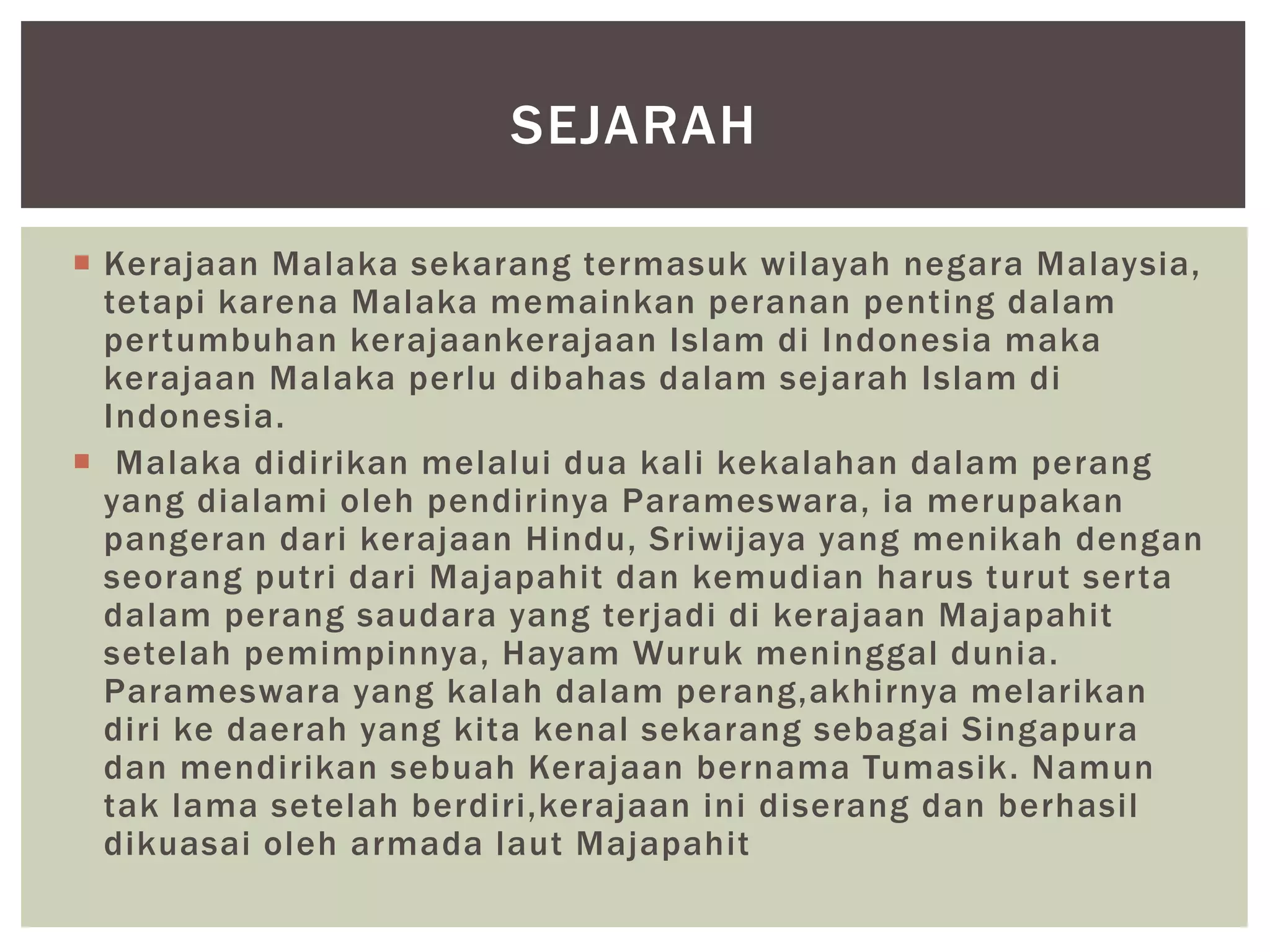 Kerajaan Malaka | PPTX