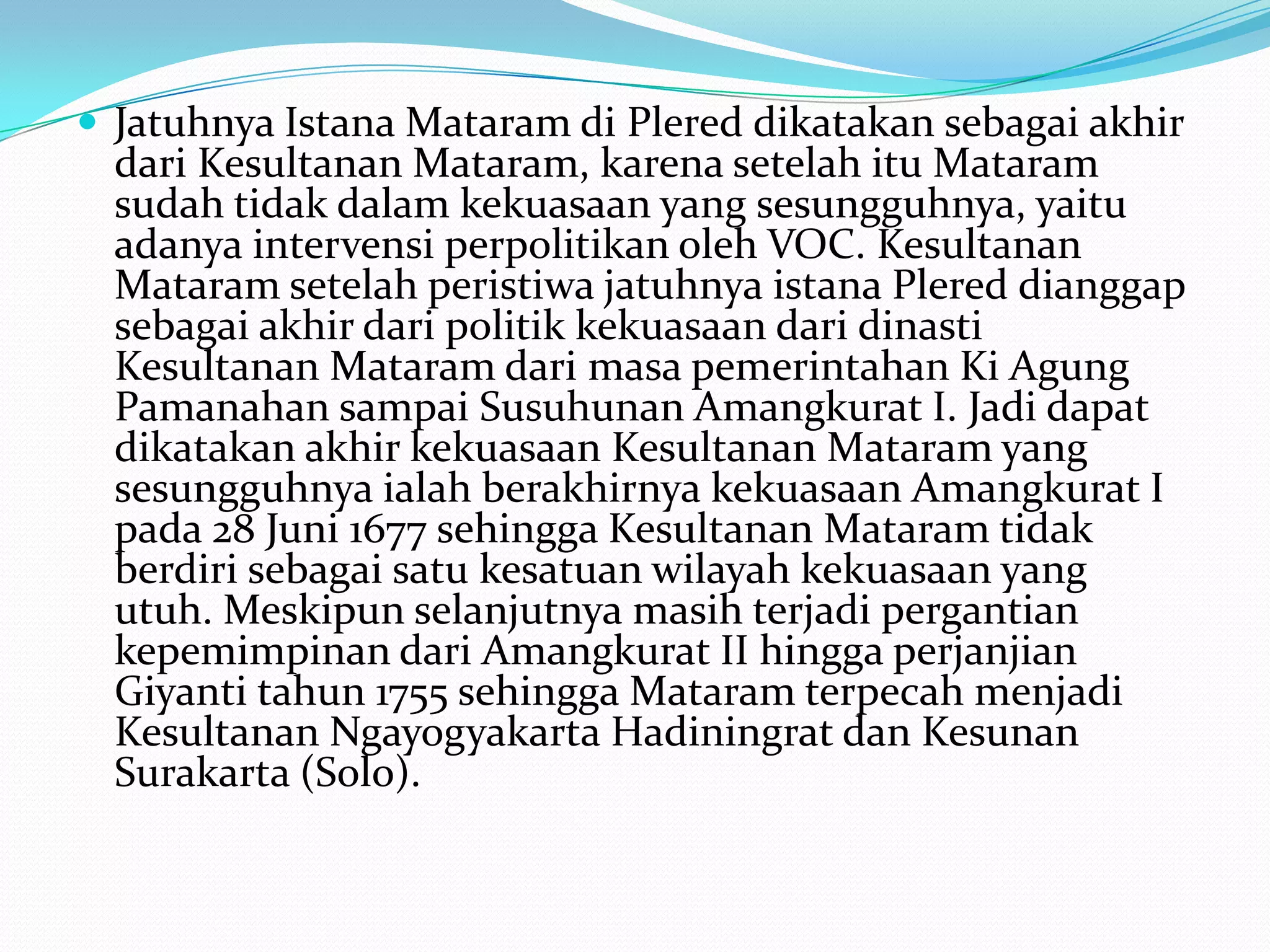 Kerajaan mataram islam | PPTX