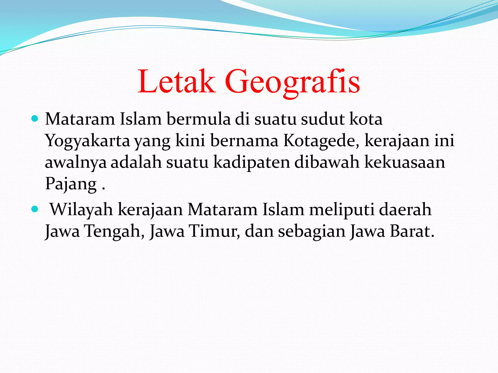 Kerajaan mataram islam | PPTX