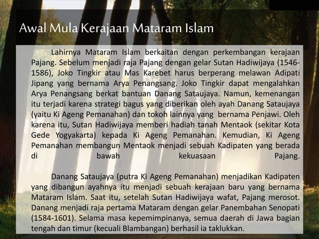 Kerajaan Mataram Islam | PPT