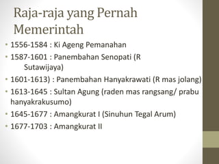 Kerajaan mataram islam | PPT