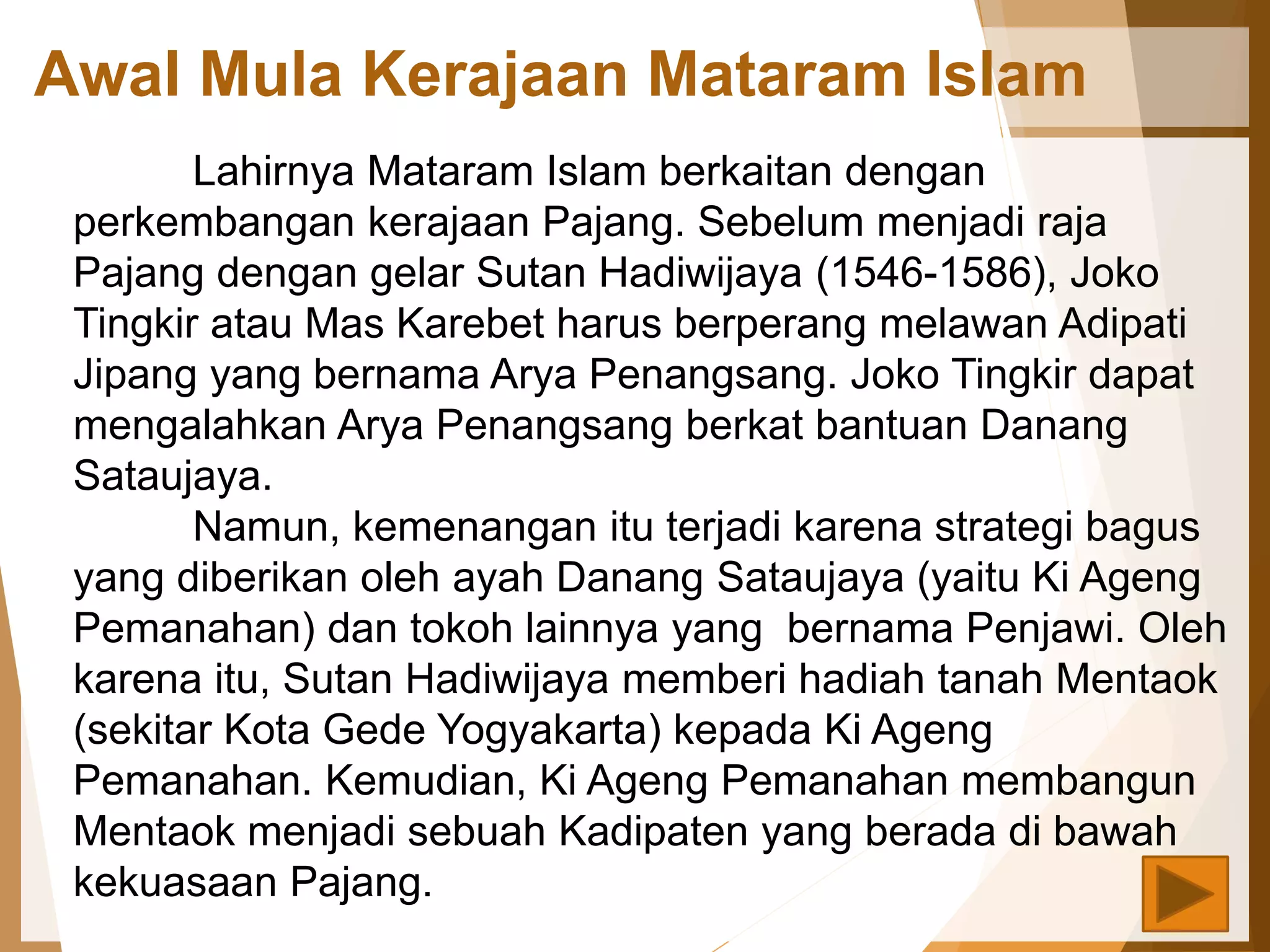 Kerajaan mataram islam | PPT