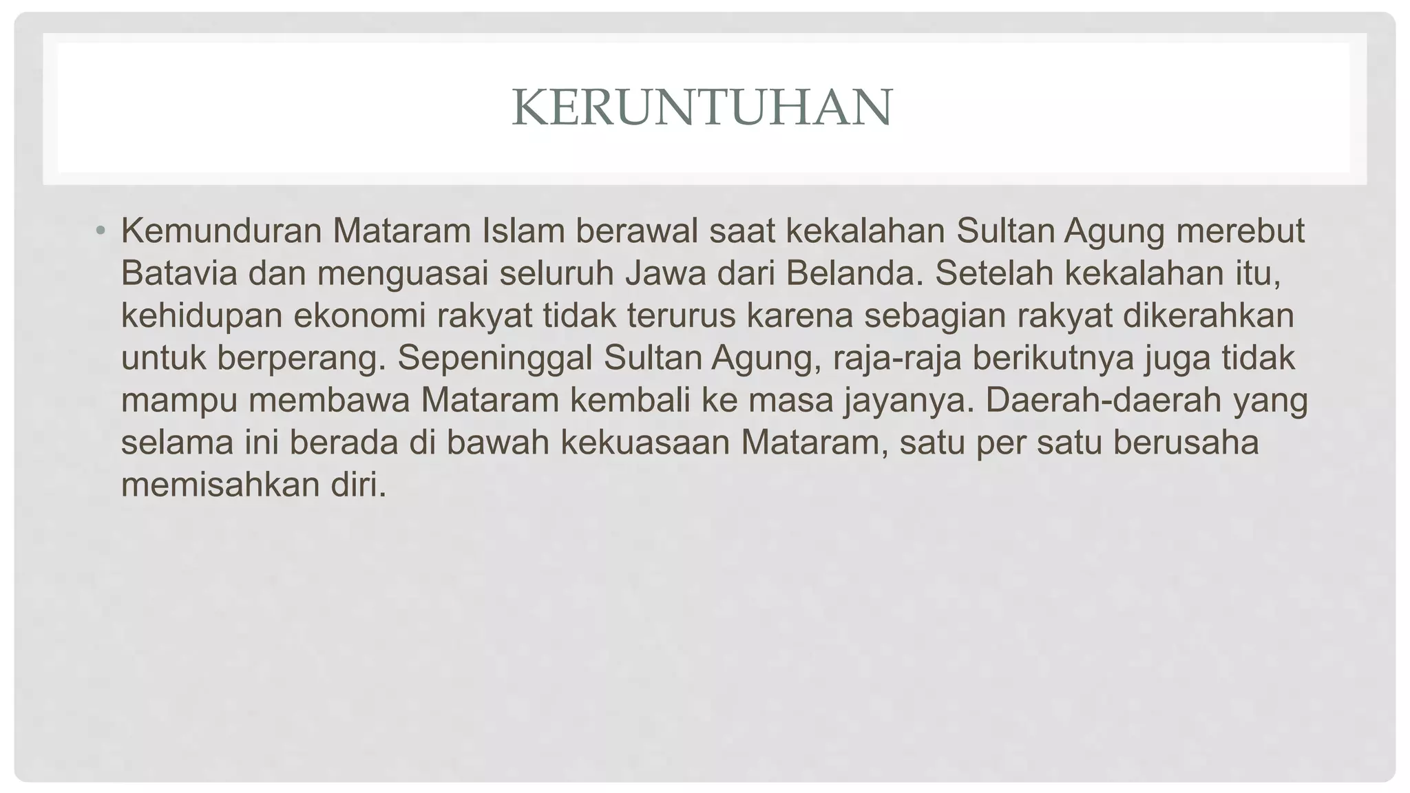 Kerajaan Mataram Islam | PPTX