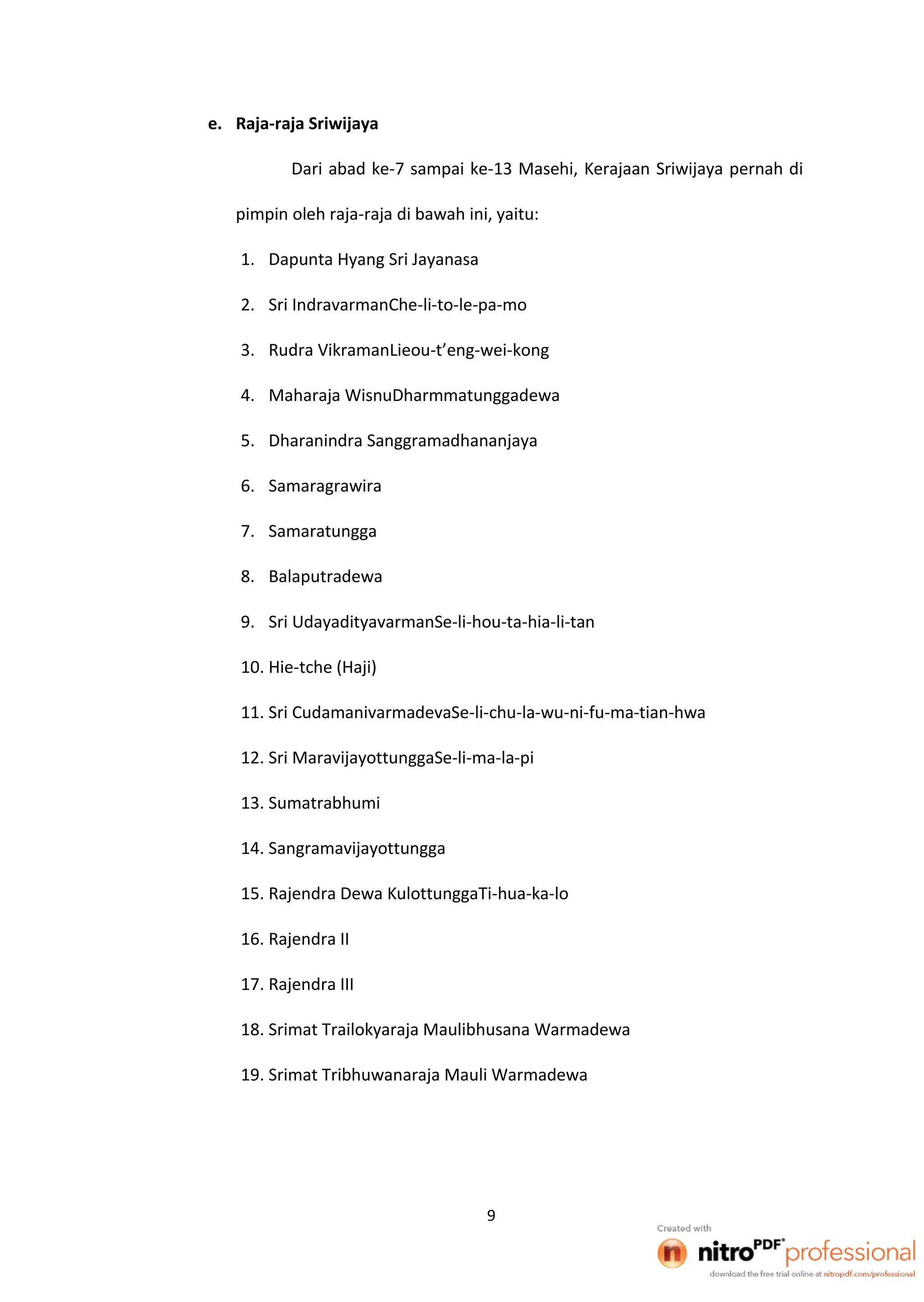 Kerajaan melayu dan sriwijaya | PDF