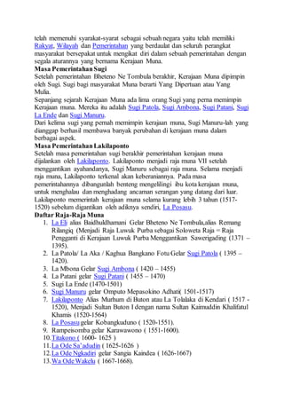 Kerajaan muna | DOCX