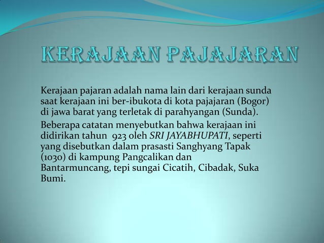 Sejarah Kerajaan pajajaran | PPT