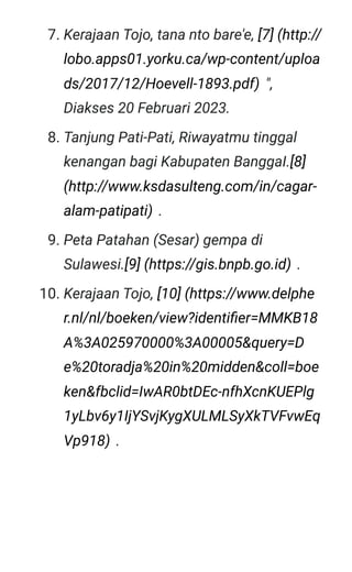 Kerajaan Tojo (Todjo) di Sulawesi Bagian Tengah | PDF