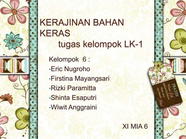 Kerajinan bahan keras | PPTX