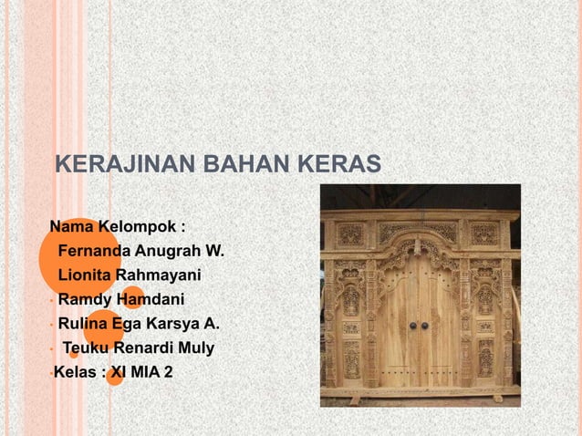 Kerajinan Bahan Keras | PPTX