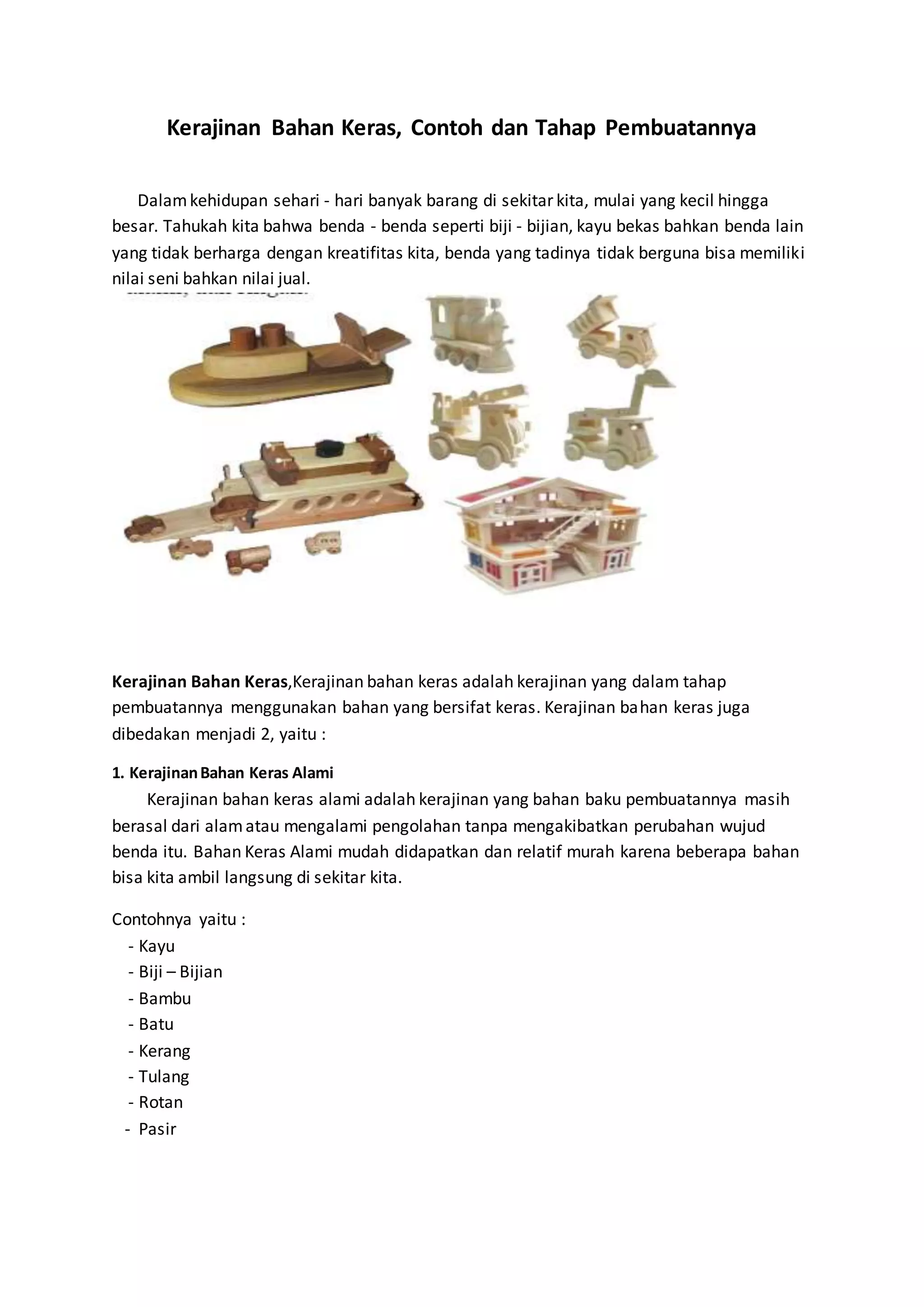 Kerajinan bahan keras | PDF