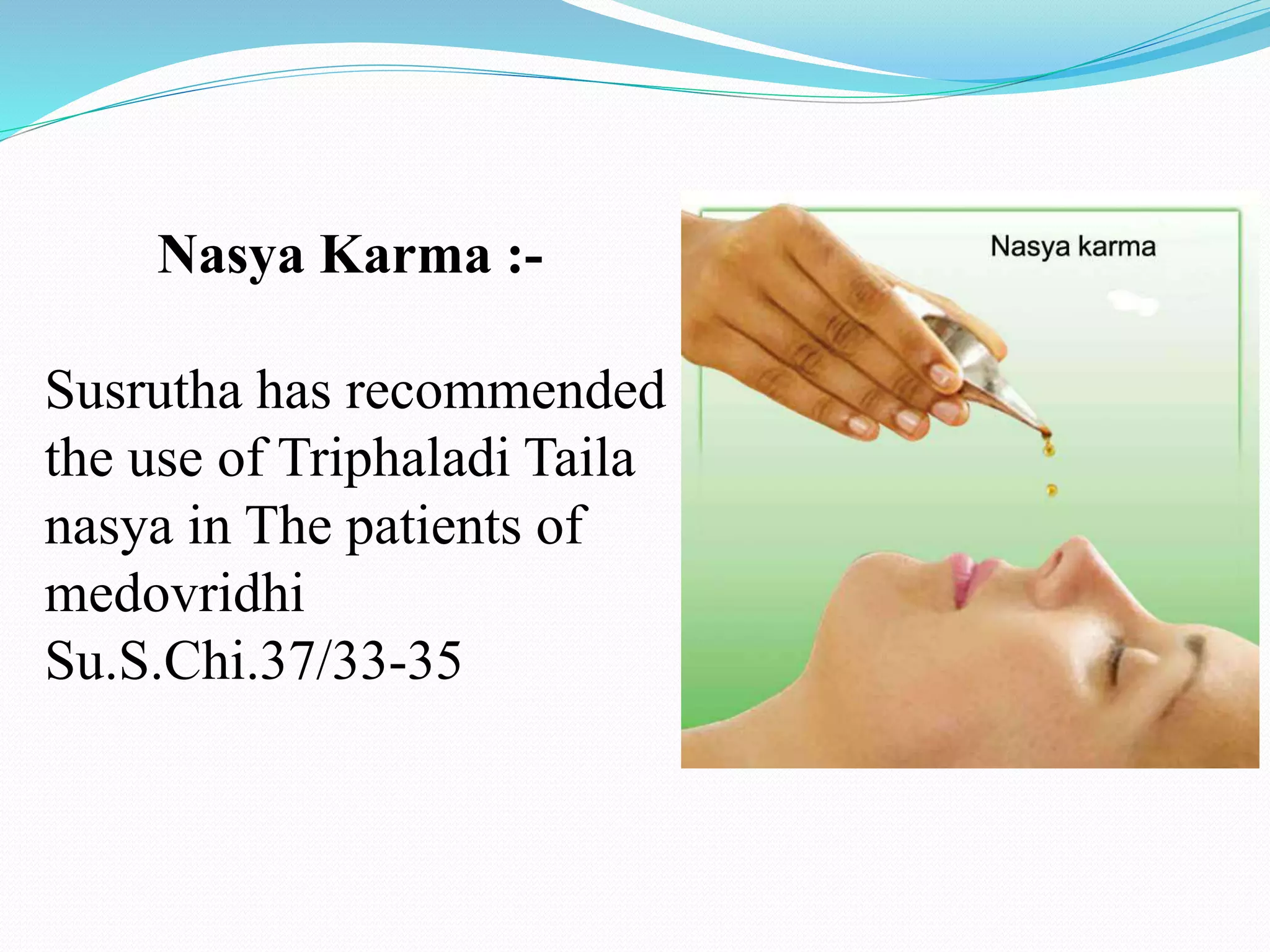 Sthaulya chikitsa other than oral administration | PPTX