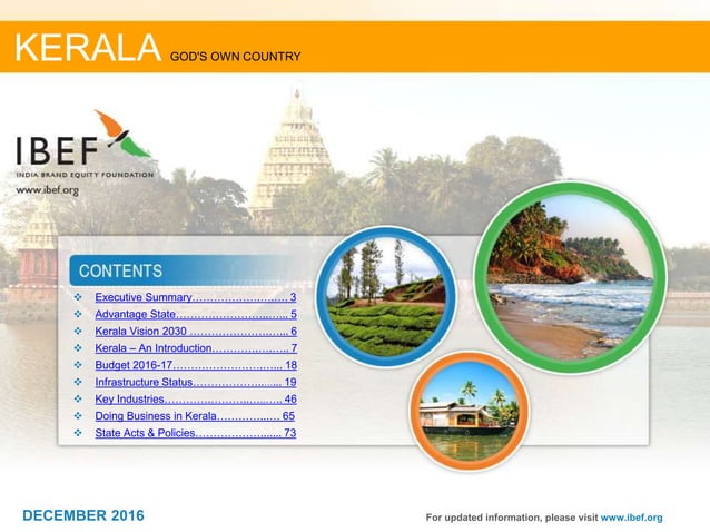 Kerala State Report - December 2016 | PPT