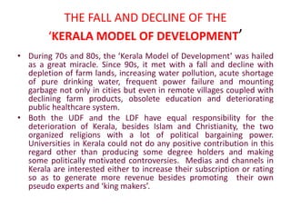 KERALA - ALTERNATIVE DEVELOPMENT STRATEGY FOR SAVING 35 MILLION PEOPLE ...