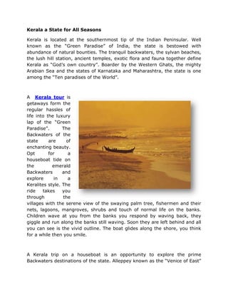 Kerala a state for all season | PDF