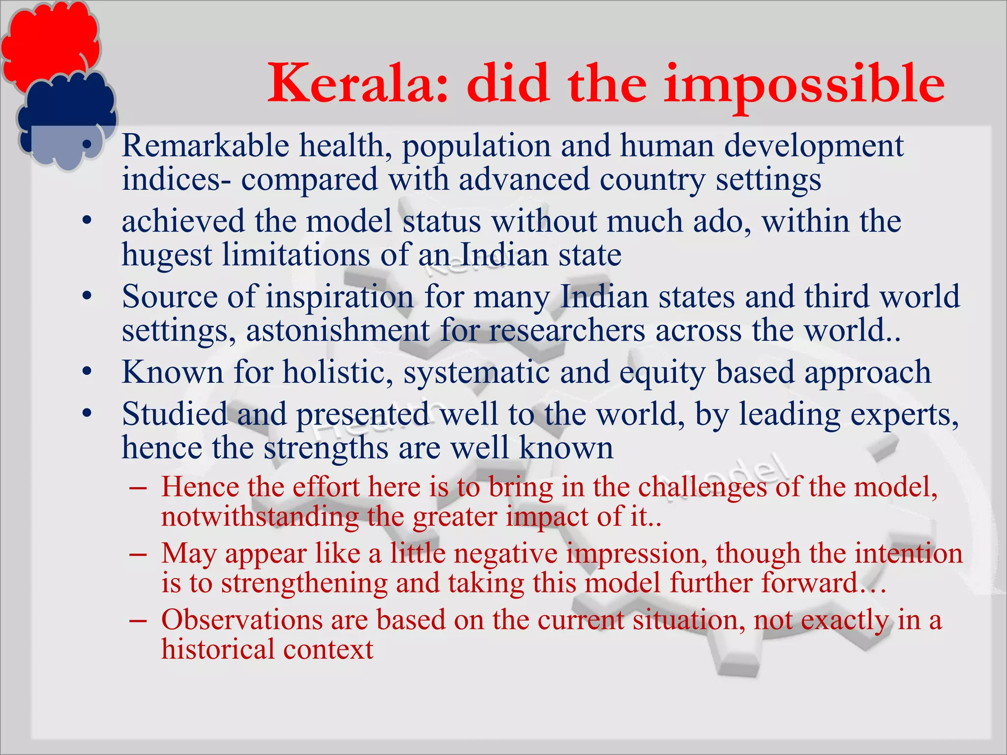 Kerala health model | PPTX
