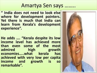 KERALA MODEL DEVELOPMENT by br.sarath thomas chamakalayil | PPT