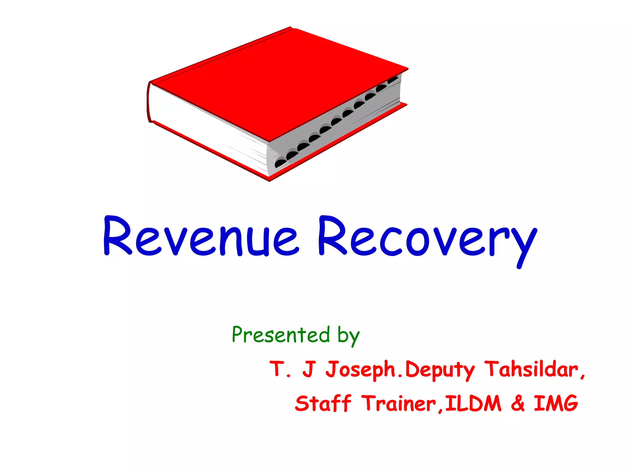Kerala revenue recovery act 1968 | PPT