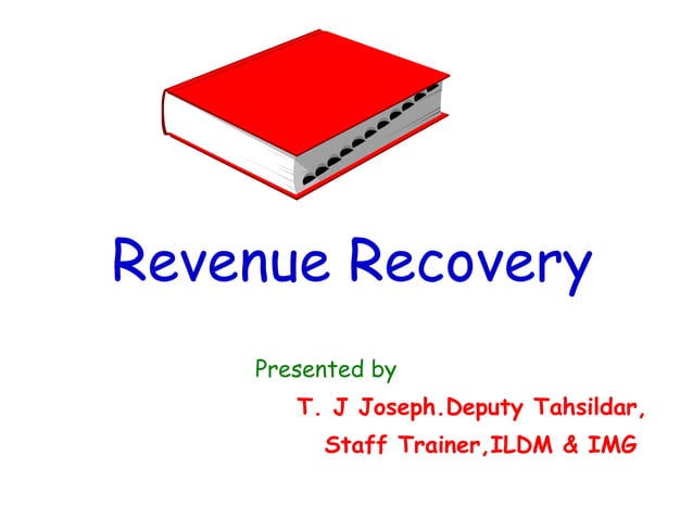 Kerala revenue recovery act 1968 | PPT