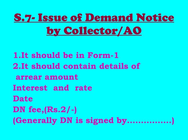 Kerala revenue recovery act 1968 | PPT