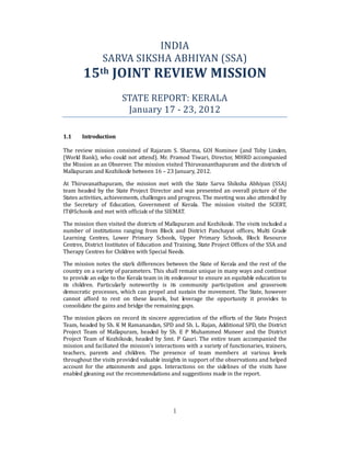 Kerala ssa jrm_report | PDF