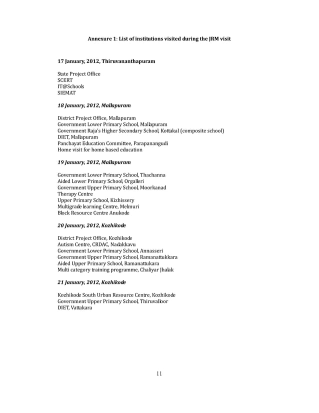 Kerala ssa jrm_report | PDF