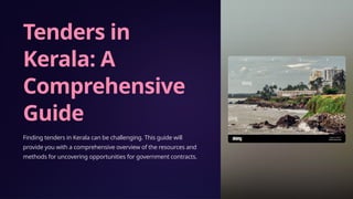 "Kerala Tender News: Government Projects" | PPT