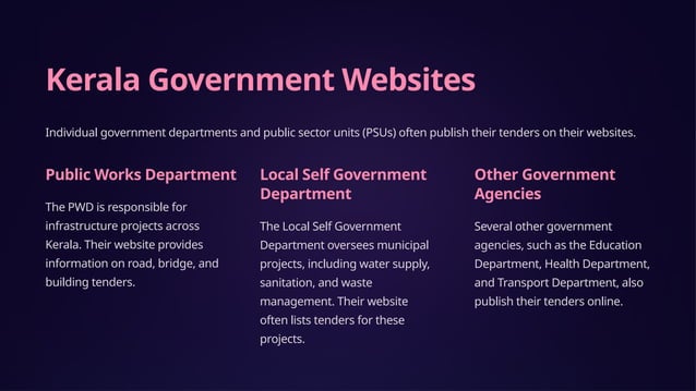 "Kerala Tender News: Government Projects" | PPT | Free Download