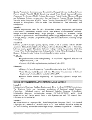 Kerala university m.sc. computer science syllabus | PDF