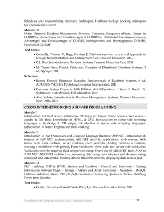 Kerala university m.sc. computer science syllabus | PDF