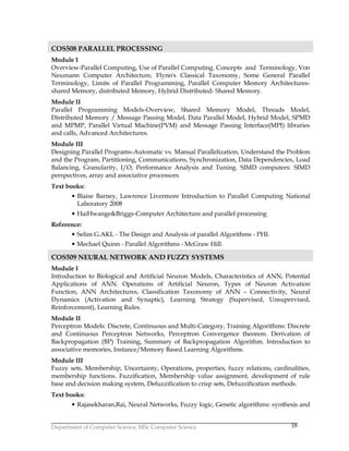 Kerala university m.sc. computer science syllabus | PDF