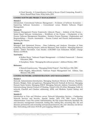 Kerala university m.sc. computer science syllabus | PDF