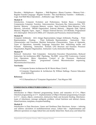 Kerala university m.sc. computer science syllabus | PDF