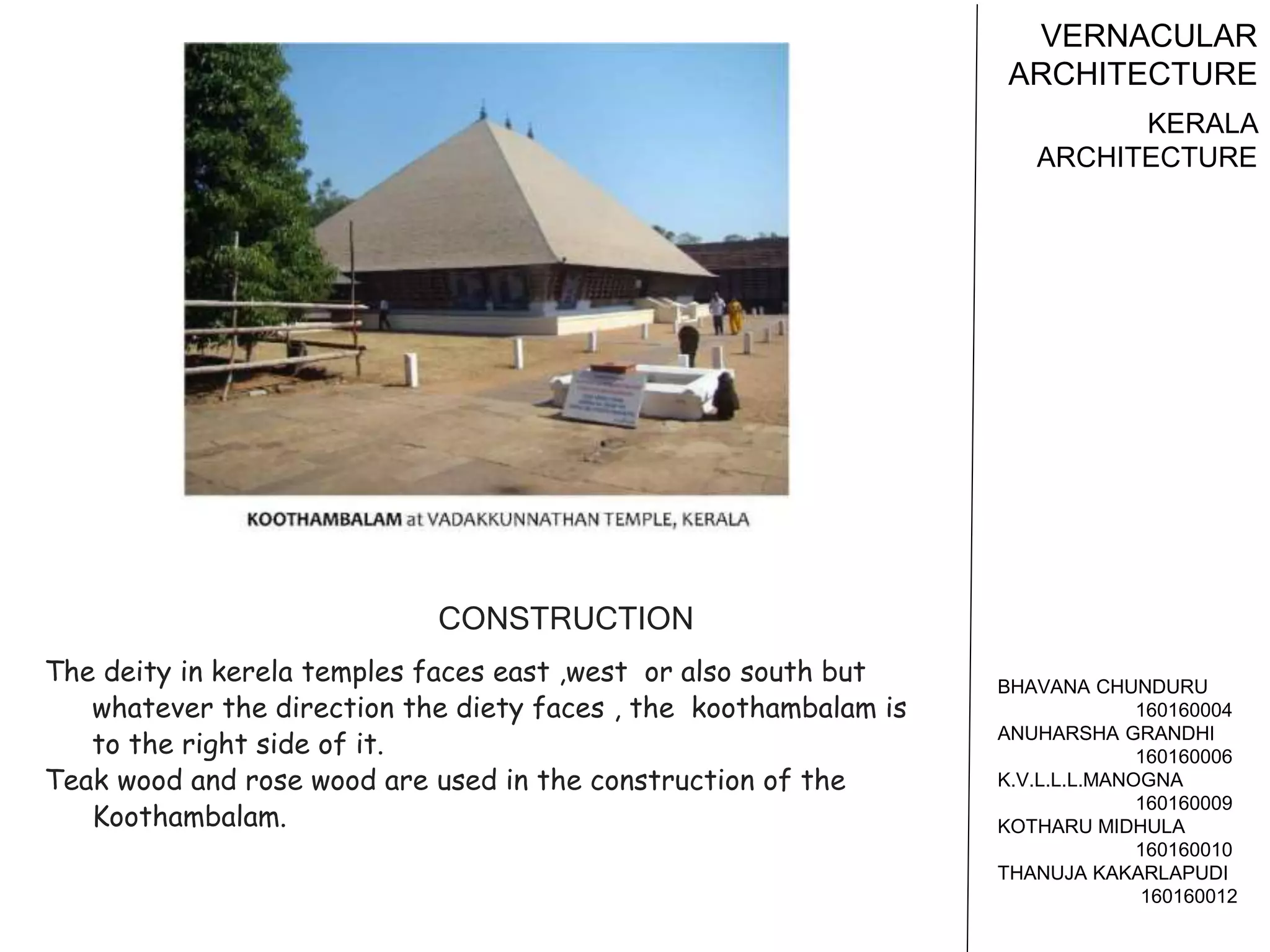 Kerala vernacular architecture | PPTX